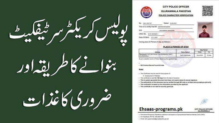 Police Character Certificate Online Apply All Over in Pakistan 2024